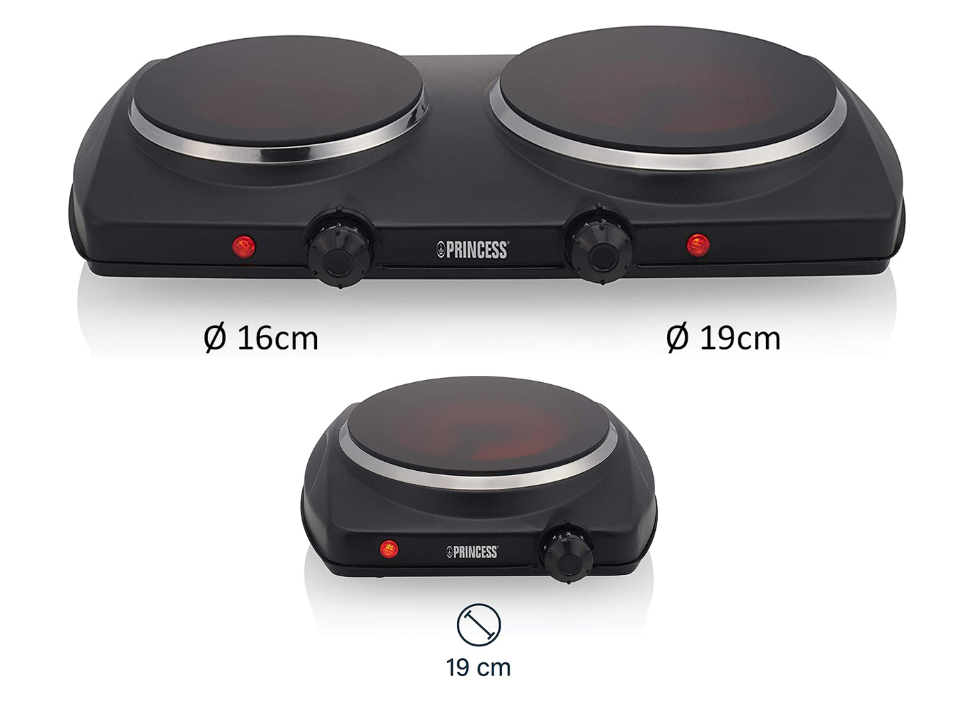 Piastre per fornelli trasportabili 1&2 piastre fornello fornello a piastre due piani cottura